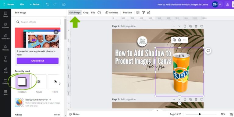 How To Add Shadow To Product Images In Canva Like A Pro