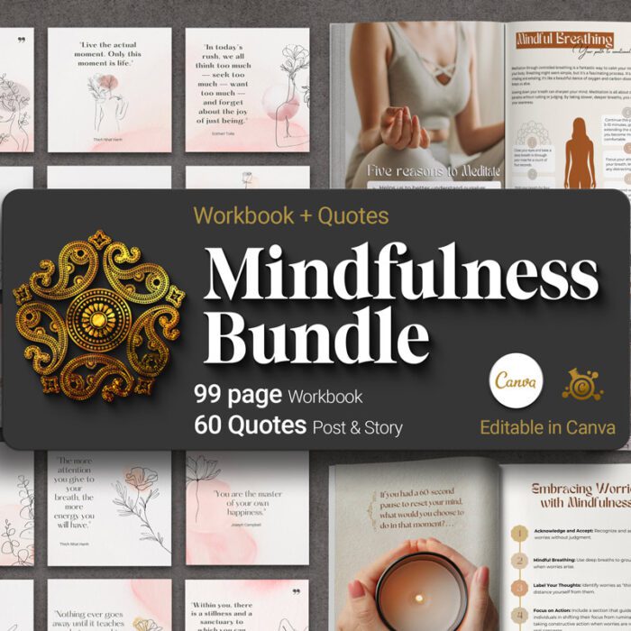 Mindfulness Journal Template - Workbook+Quotes - Turnit Studio